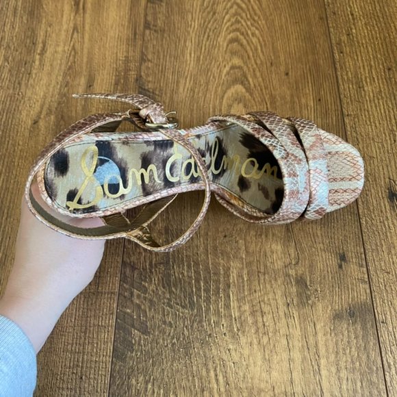 Sam Edelman | Shoes | Sam Edelman Taryn Snake Skin Sandal Heel Size 6 | Poshmark
